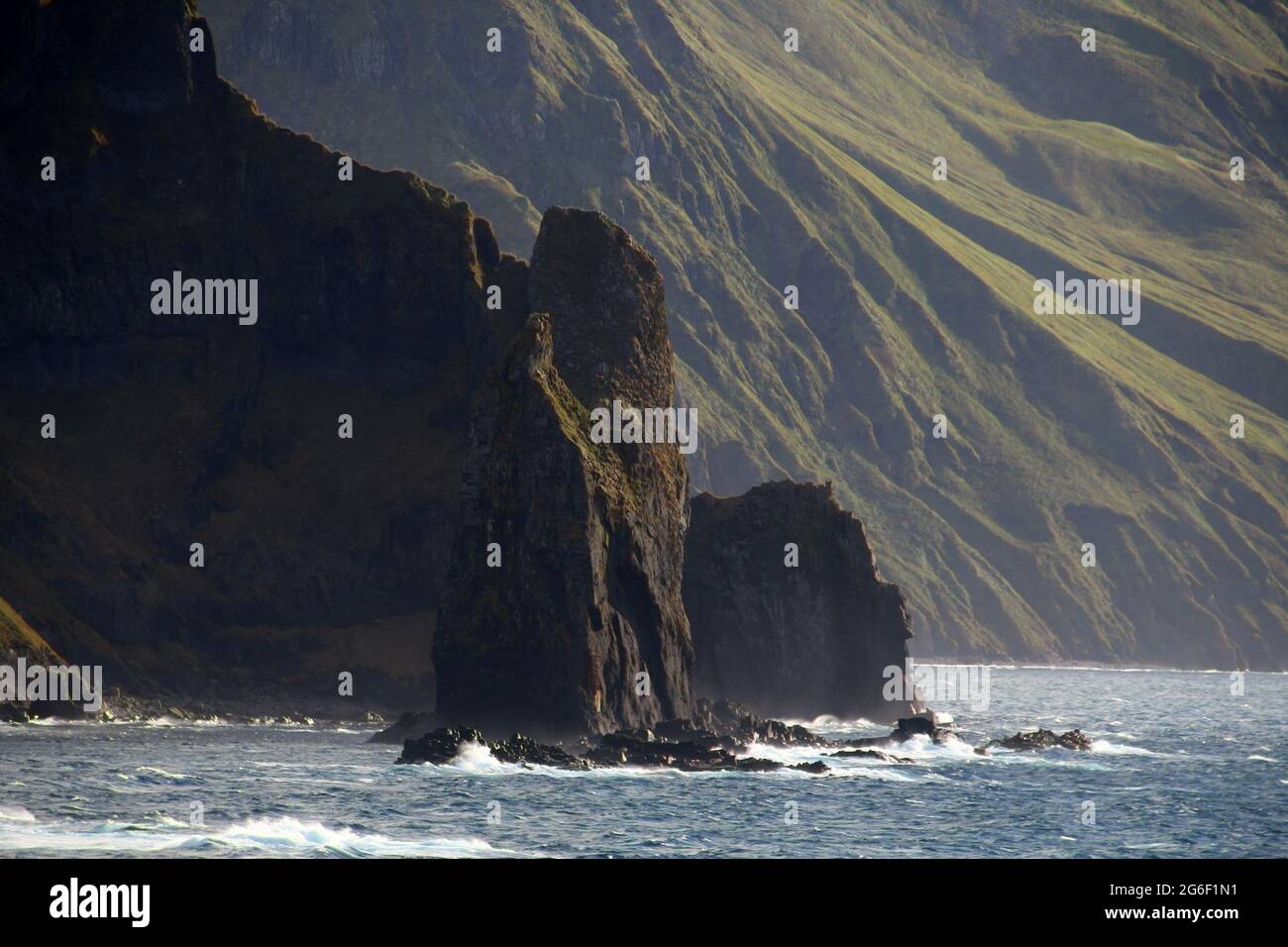 Alaska, Coast of Unalaska Island, Priest Rock, Aleutian Islands, United ...