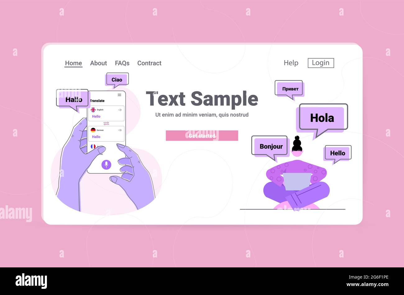 people using translation application multilingual greeting international online communication ...