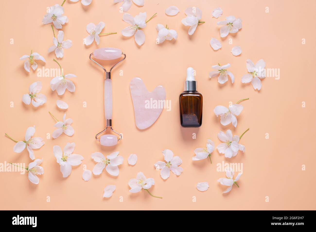 Facial massage set roller scraper guasha cosmetic oil serum face care ...