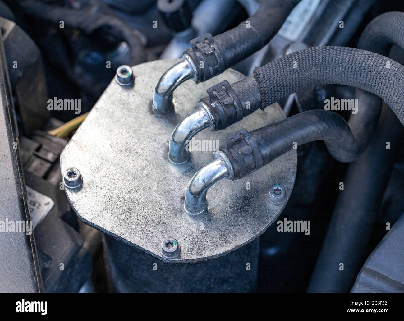 diesel fuel filter in the engine compartment, close-up Stock Photo - Alamy