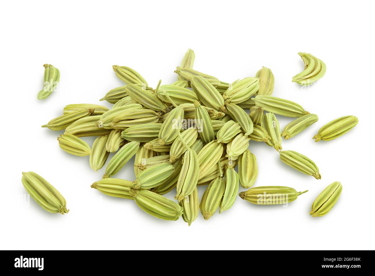 Dried fennel seeds isolated on white background with clipping path and ...