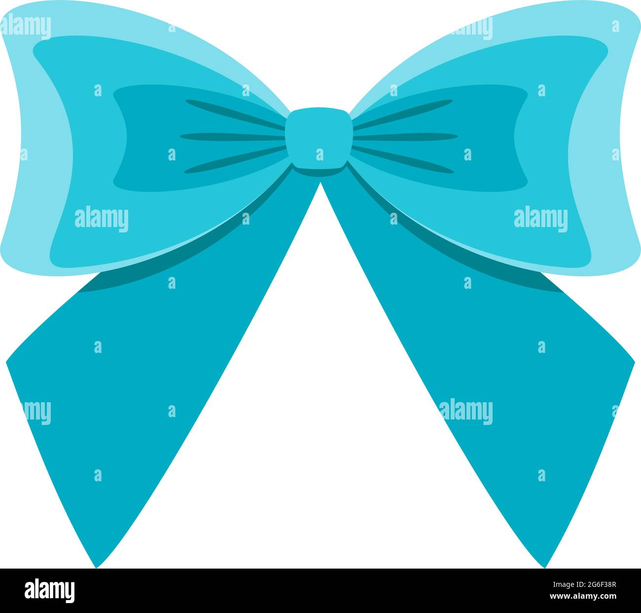 Decorative festive blue bow. Icon for greeting cards, certificates and ...