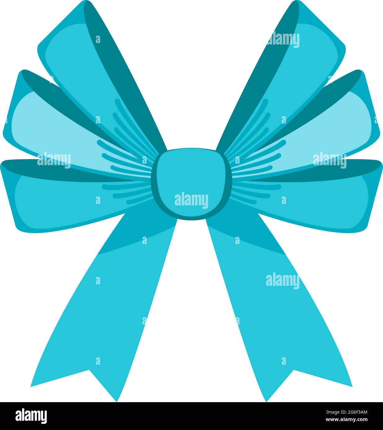 Decorative festive blue bow. Icon for greeting cards, certificates and ...