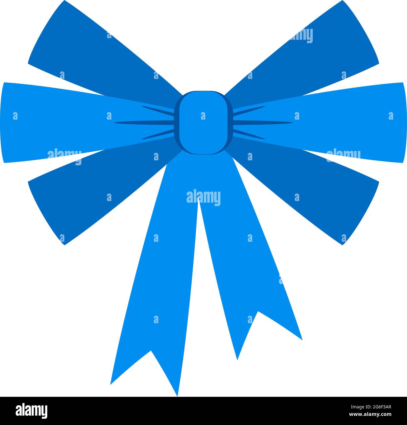 Decorative festive blue bow. Icon for greeting cards, certificates and ...