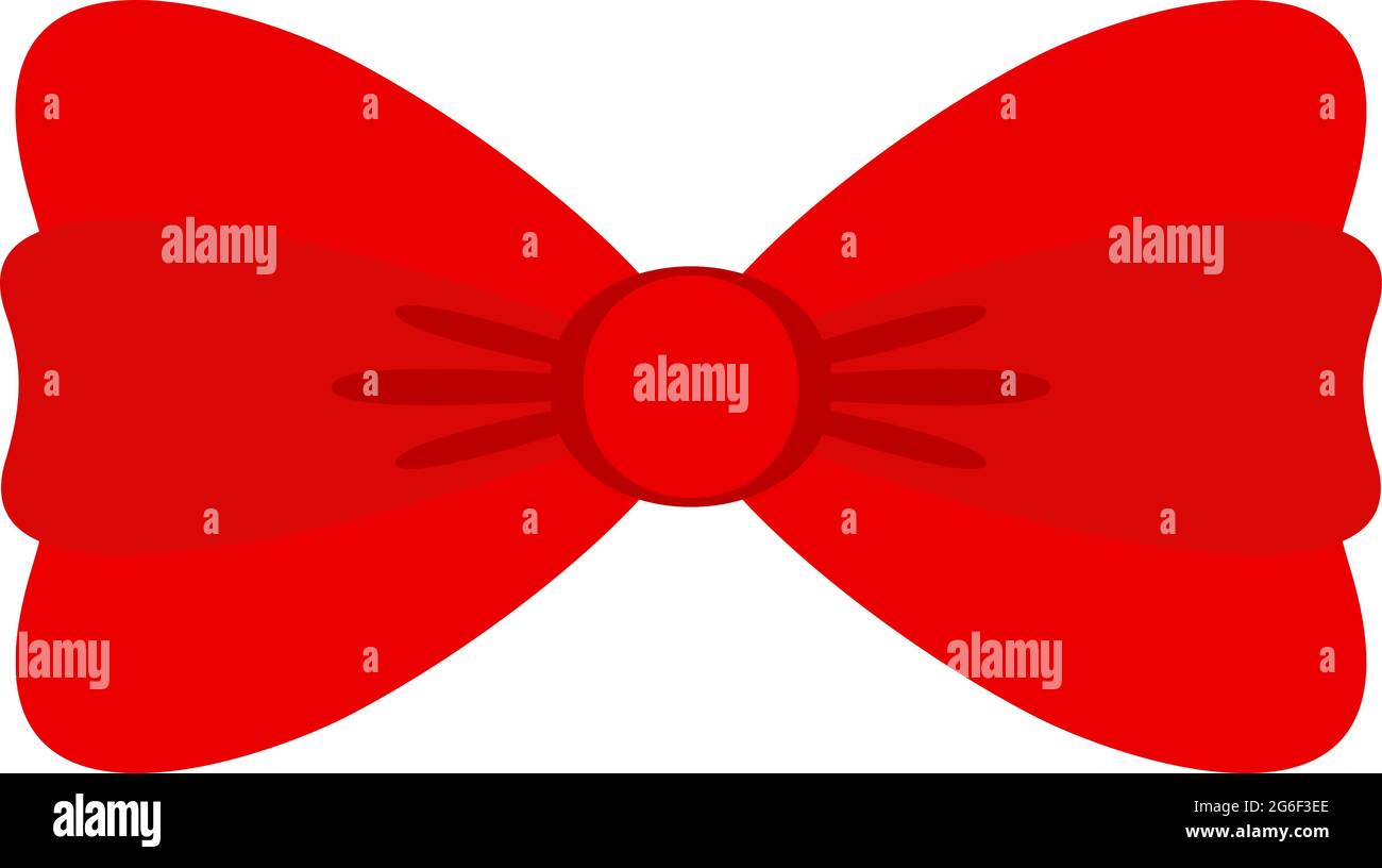 Decorative festive red bow. Icon for greeting cards, certificates and ...