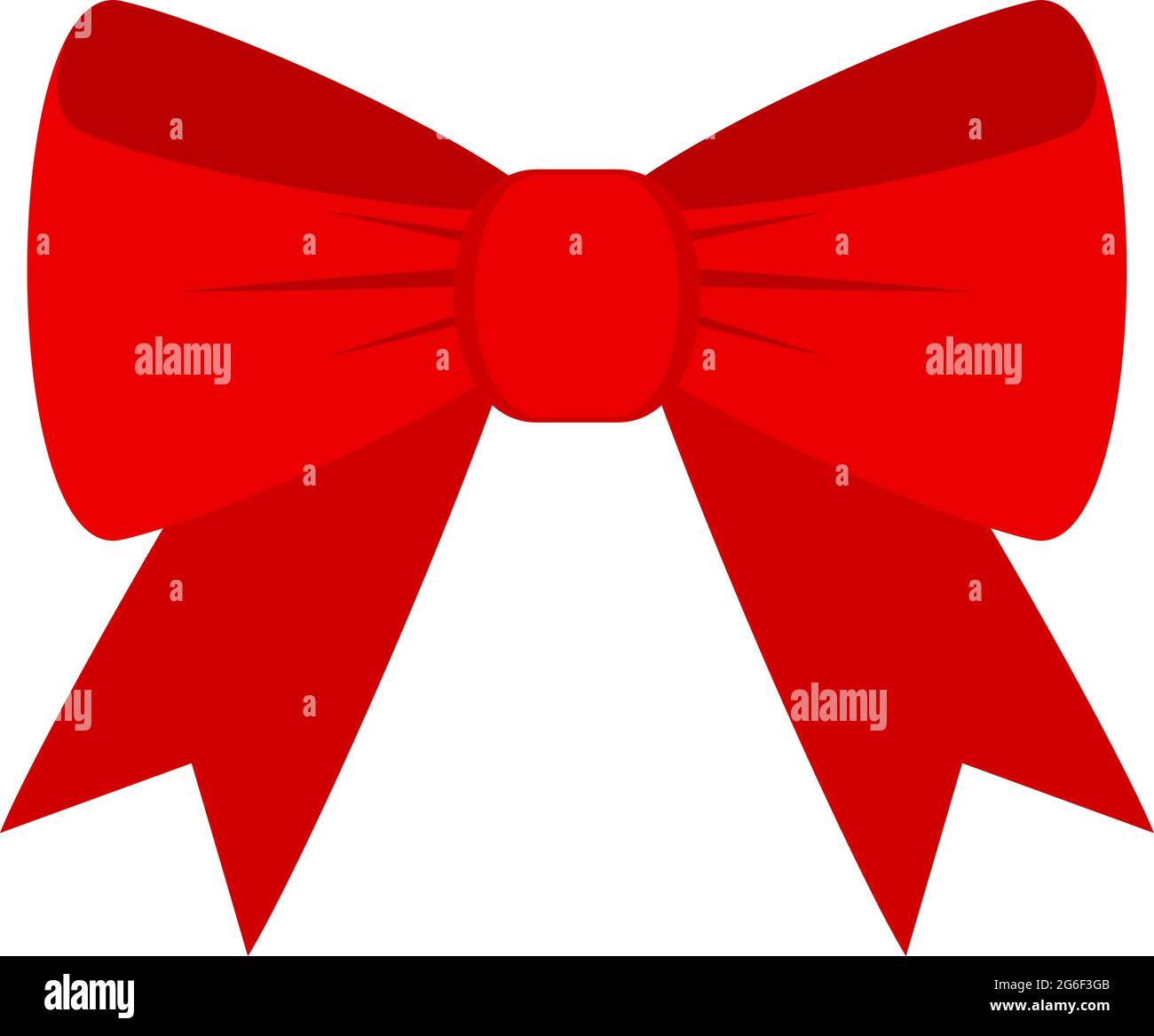 Decorative festive red bow. Icon for greeting cards, certificates and ...