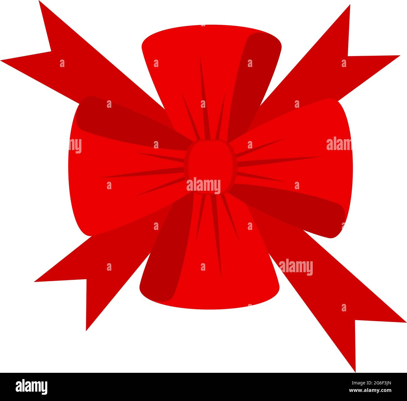 Decorative festive red bow. Icon for greeting cards, certificates and ...