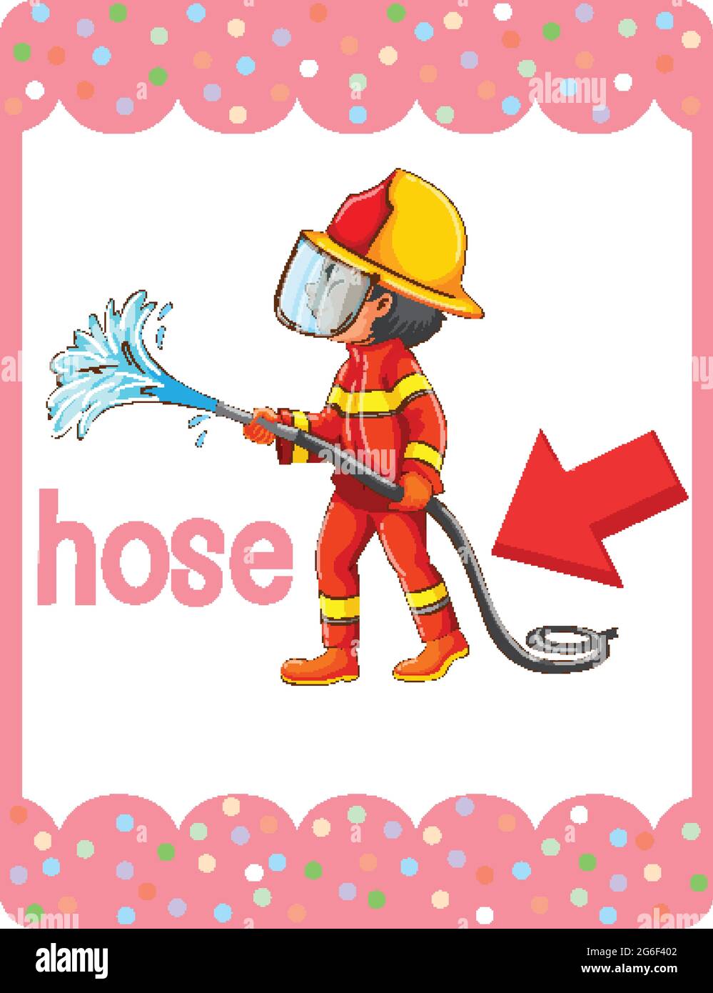 Vocabulary flashcard with word Hose illustration Stock Vector Image ...