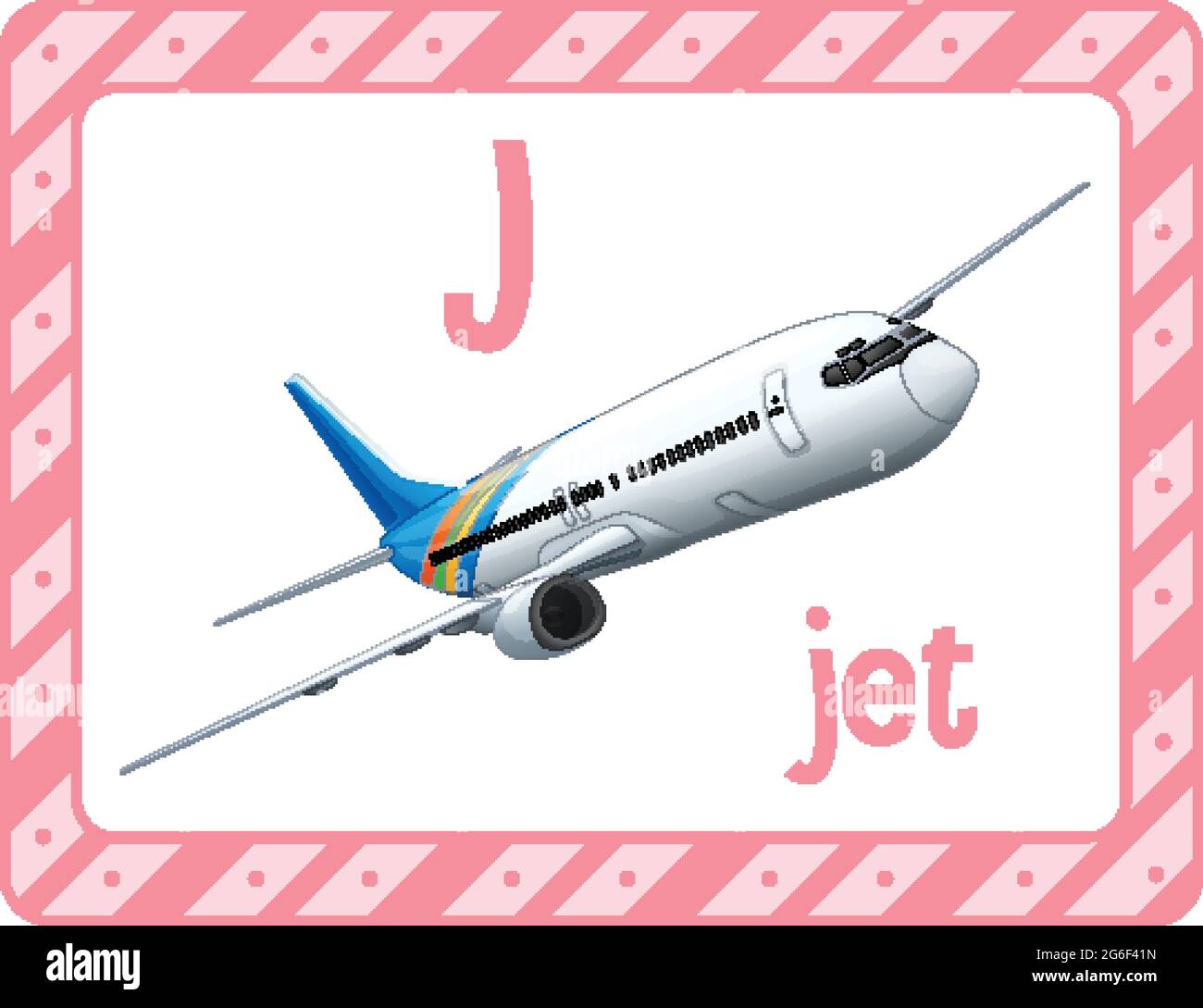Vocabulary flashcard with word Jet illustration Stock Vector Image & Art - Alamy
