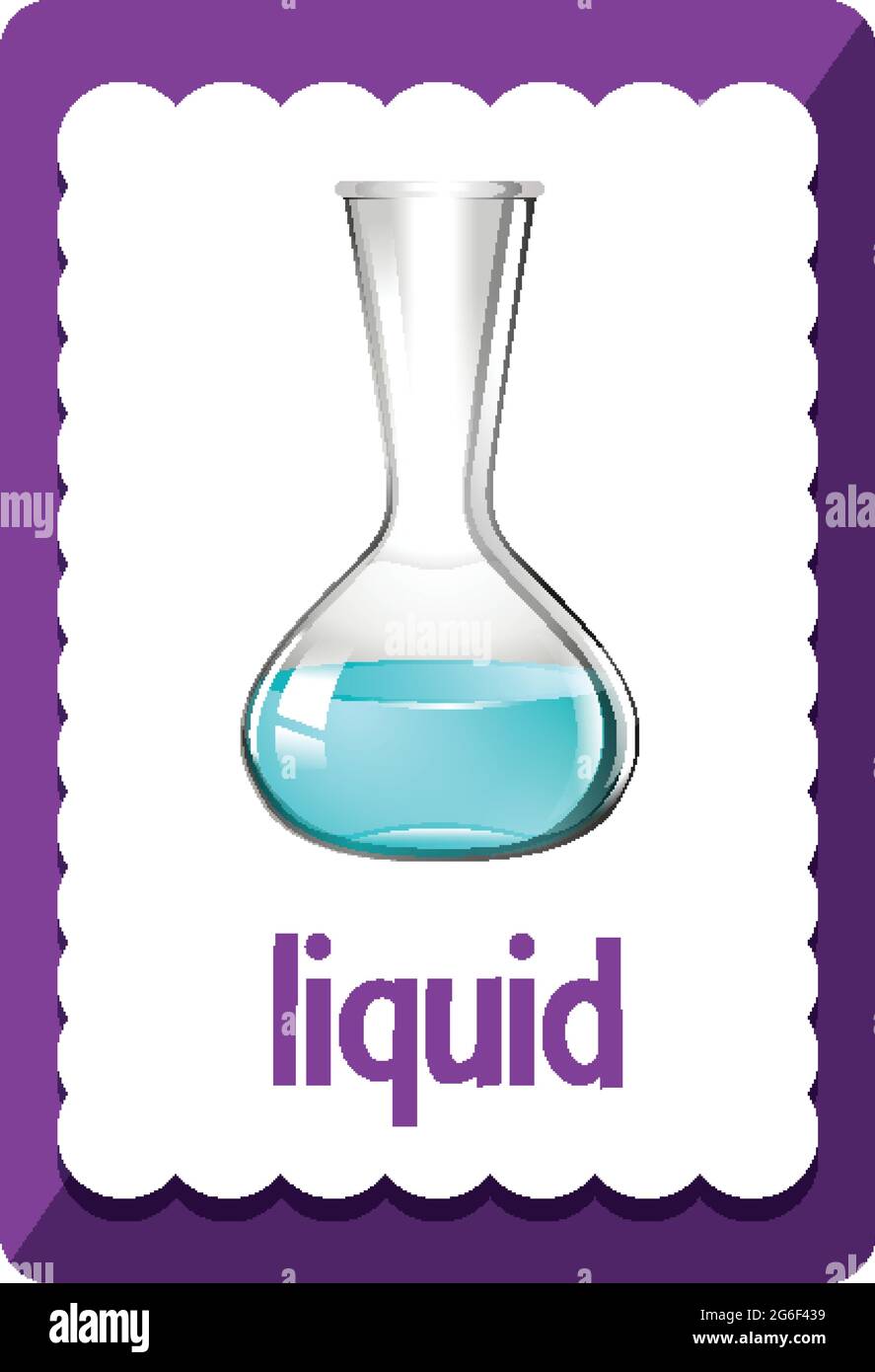 Vocabulary flashcard with word liquid illustration Stock Vector Image ...