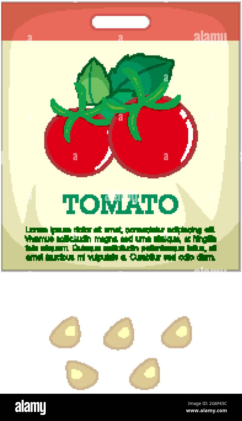 Tomato seeds with packaging illustration Stock Vector Image & Art - Alamy