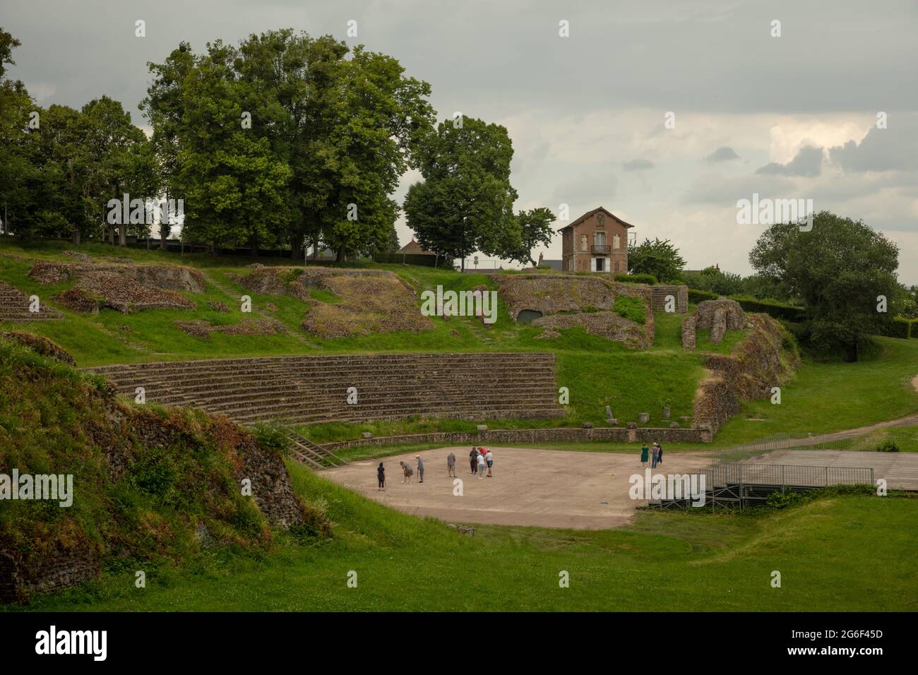 Roman remains of theater in Autun, France Stock Photo - Alamy