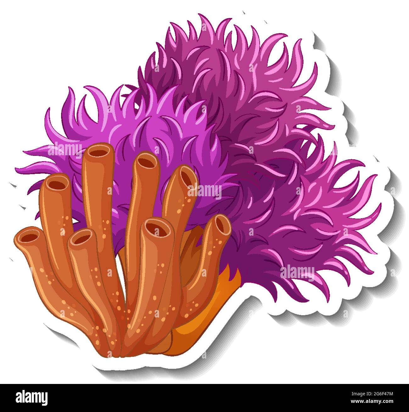 A sticker template with Coral sea element isolated illustration Stock ...