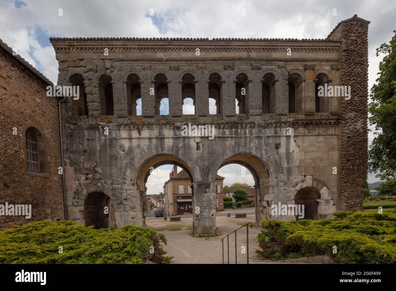 Roman remains of gate in Autun, France Stock Photo - Alamy