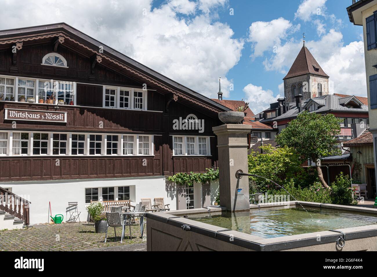Colorful houses at Appenzell Village in Switzerland in sunny day Stock ...