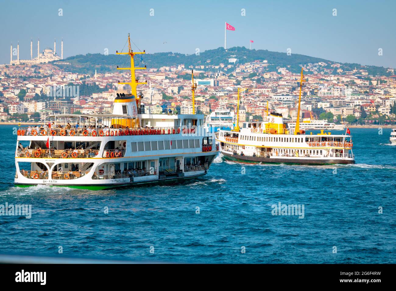 Ferries of Istanbul at sunset. Istanbul in line ferries Stock Photo - Alamy