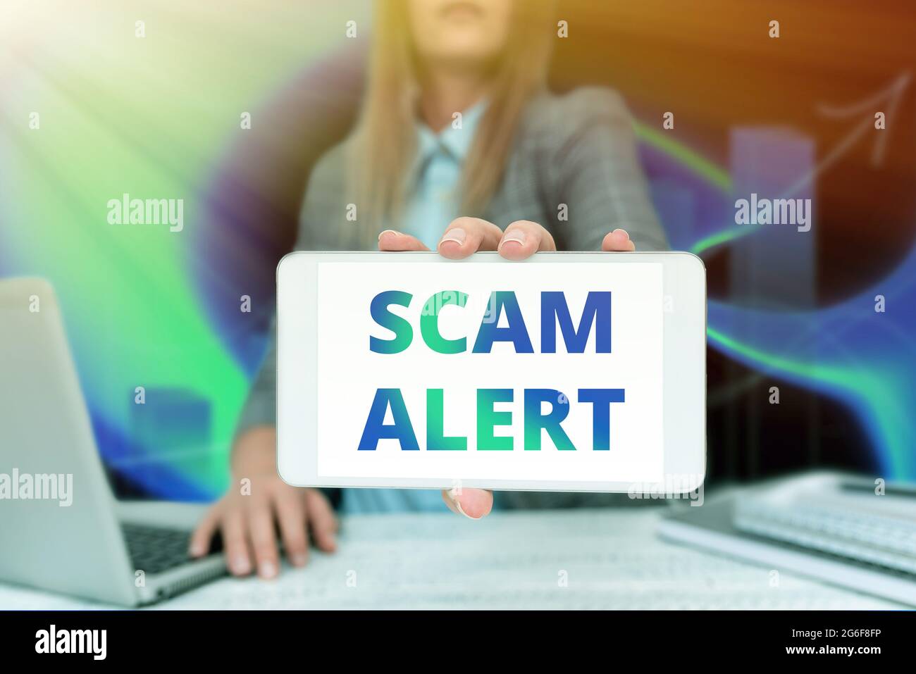 Hand writing sign Scam Alert. Concept meaning fraudulently obtain money ...