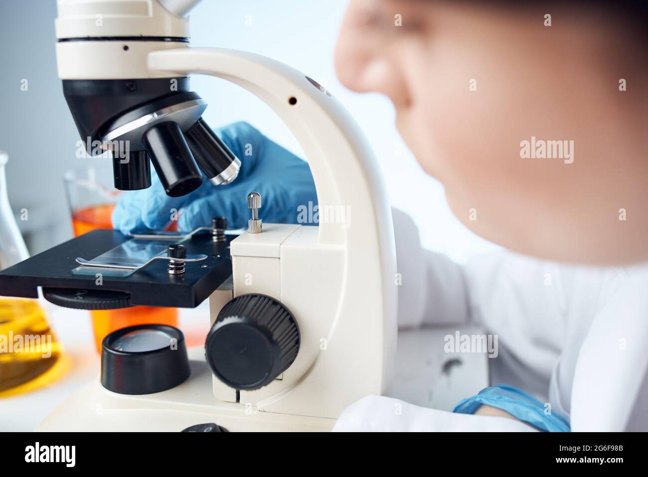 laboratory microscope research diagnostics science close up Stock Photo ...