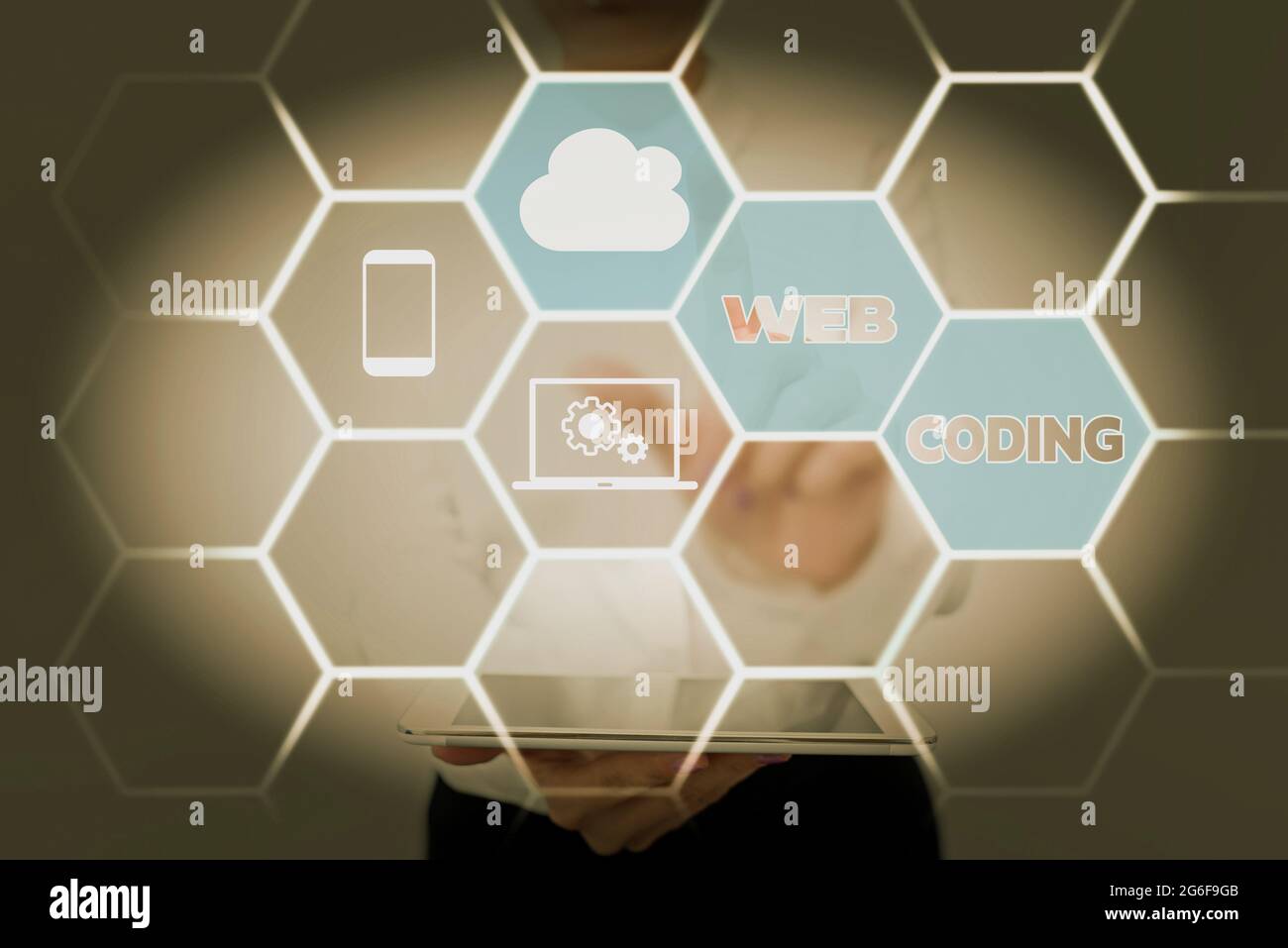 Sign displaying Web Coding. Concept meaning a system of symbols and ...