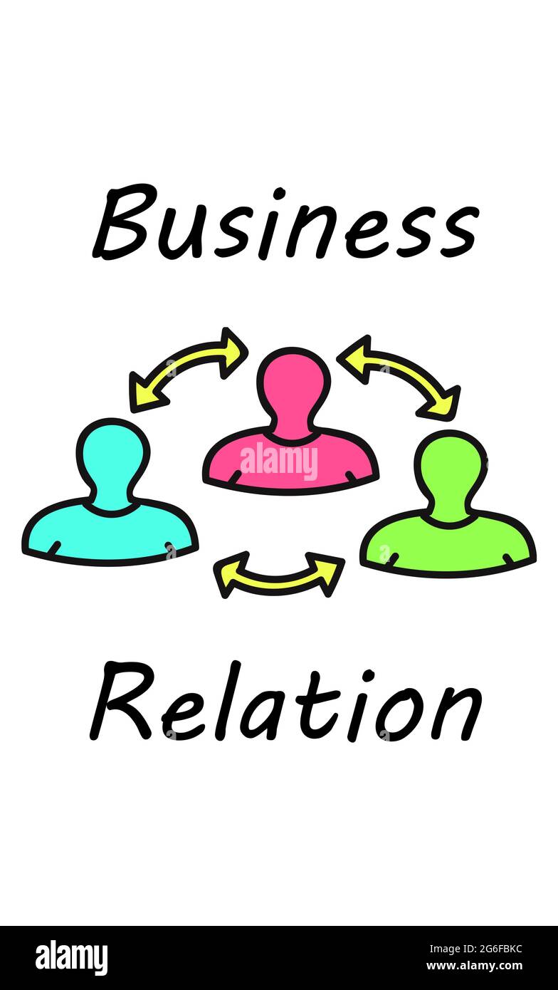 Business relation concept drawn on a white background Stock Photo - Alamy
