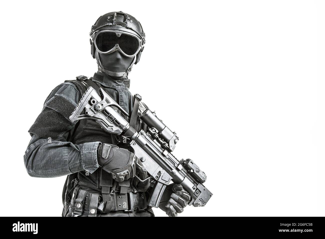 Black police swat uniform Cut Out Stock Images & Pictures - Alamy