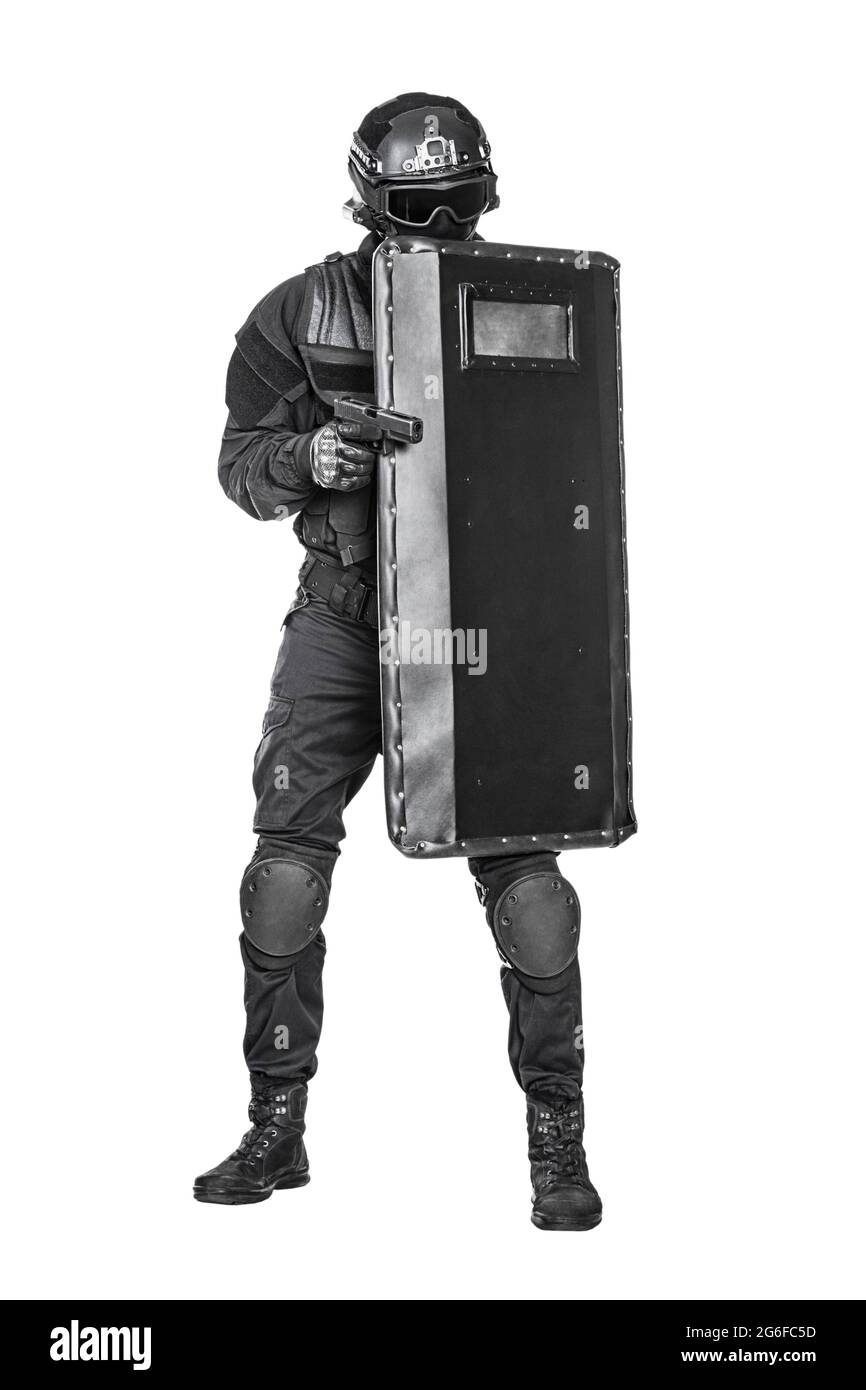 Full body riot police Cut Out Stock Images & Pictures - Alamy