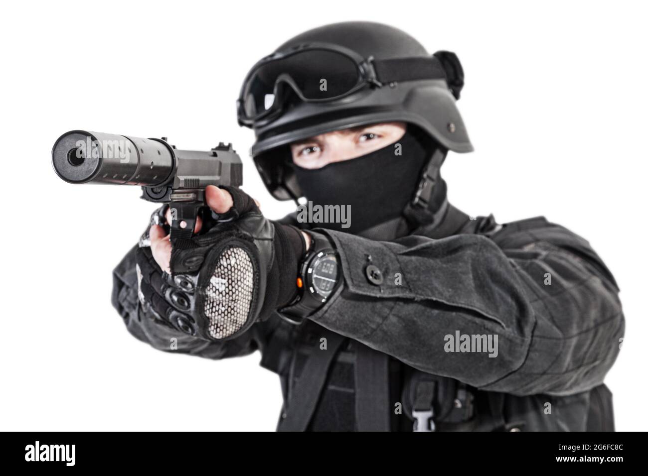 Swat police officer pistol hi-res stock photography and images - Alamy