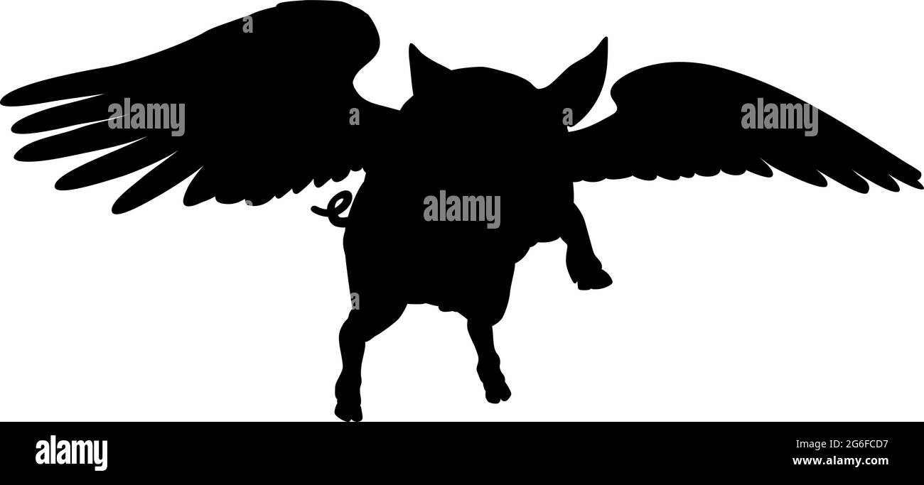 Flying pig Black and White Stock Photos & Images - Alamy