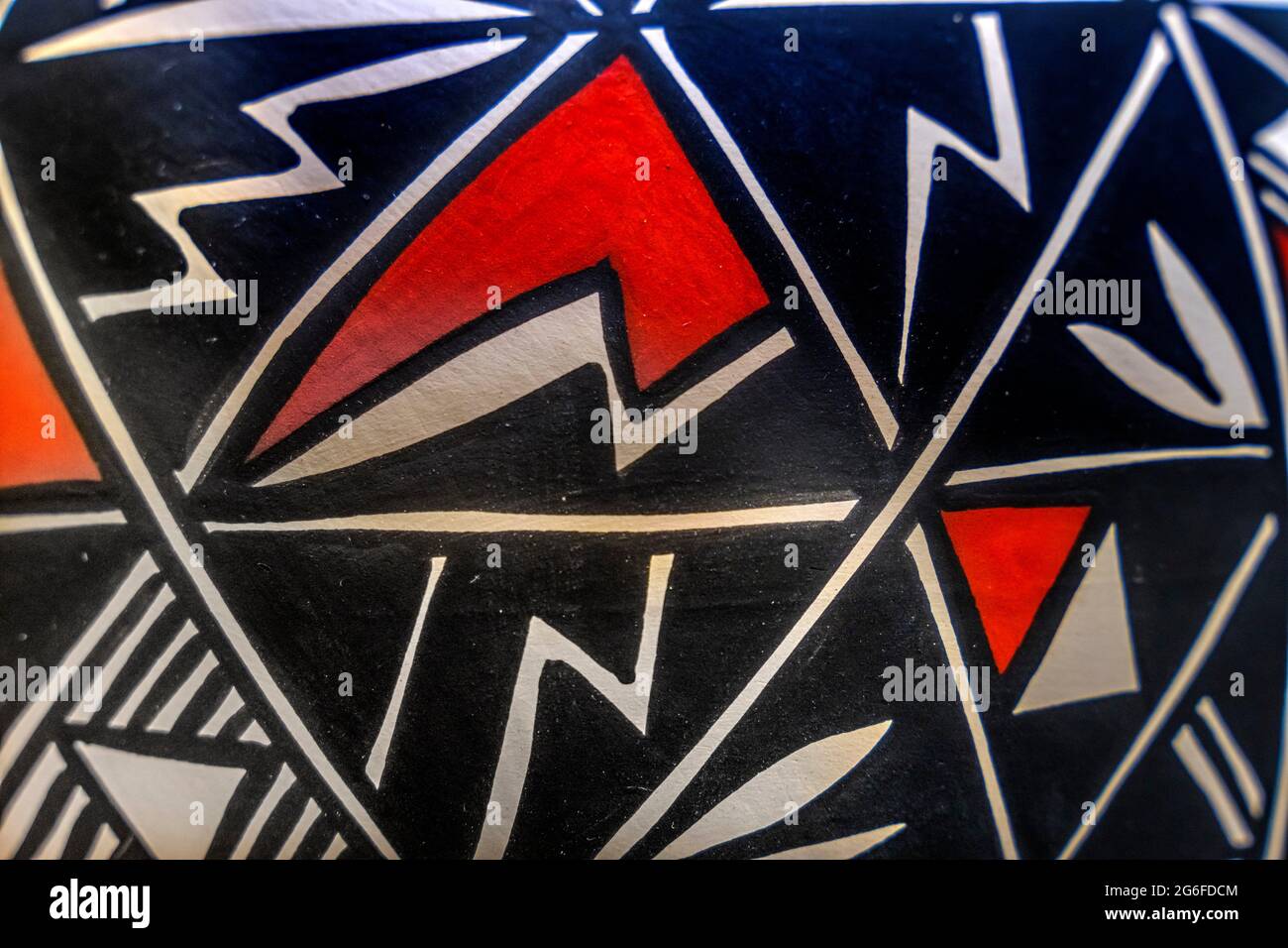 Colorful Orange Black White Pottery Native American Pueblo Design ...