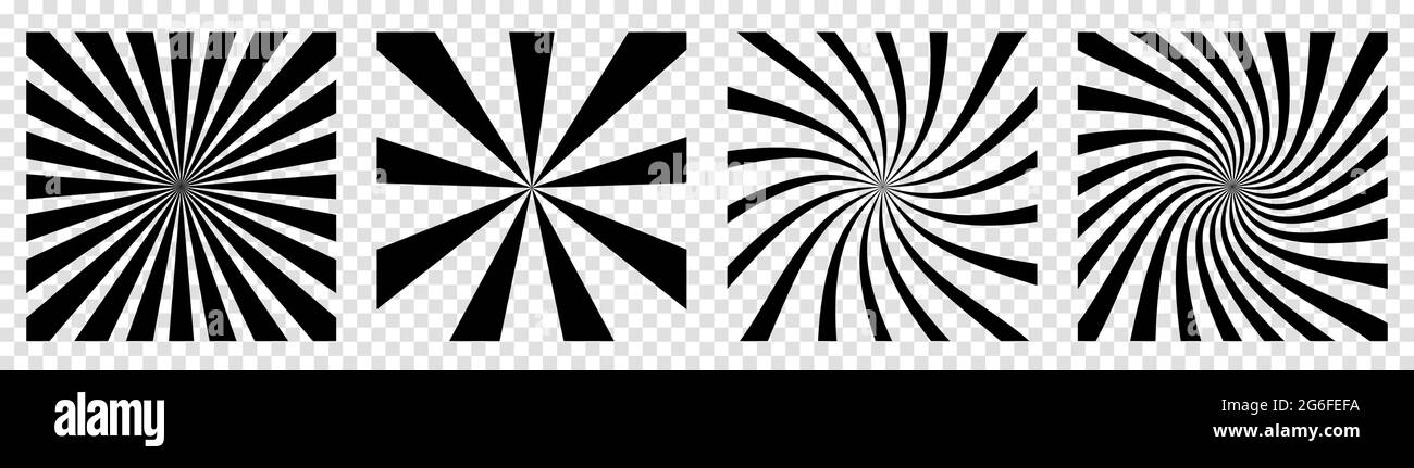 Starburst or sunburst backgrounds. Vector illustration isolated on ...