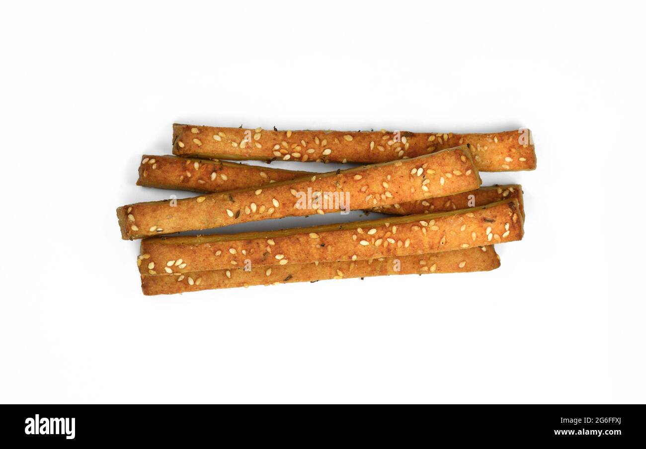 Homemade cheese sticks with cumin and sesame seeds. Bread sticks ...