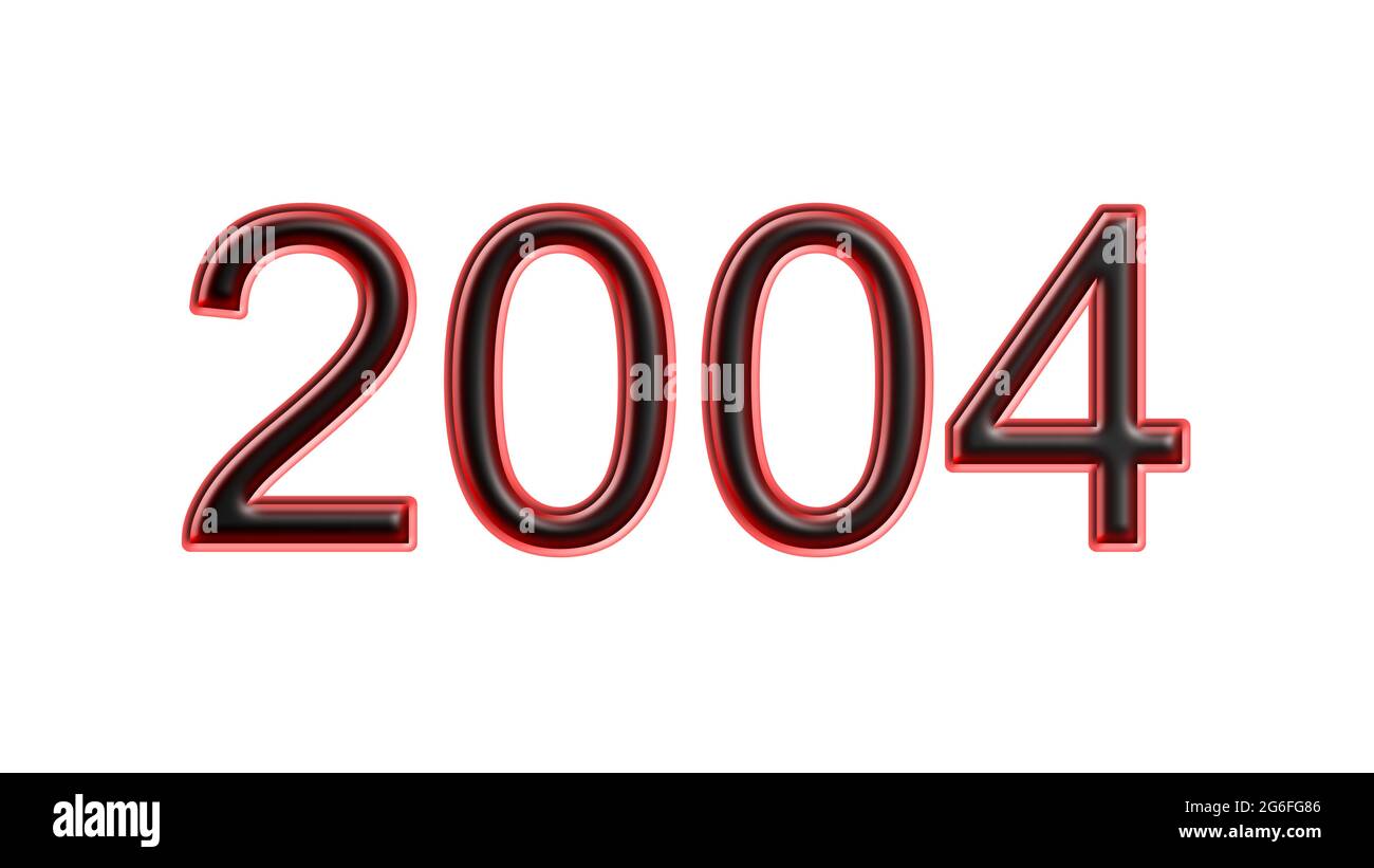 red 2004 number 3d effect white background Stock Photo - Alamy