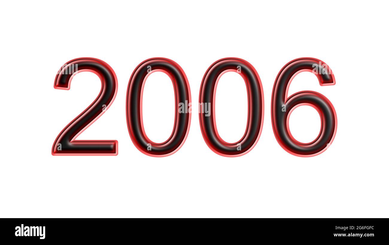 red 2006 number 3d effect white background Stock Photo - Alamy