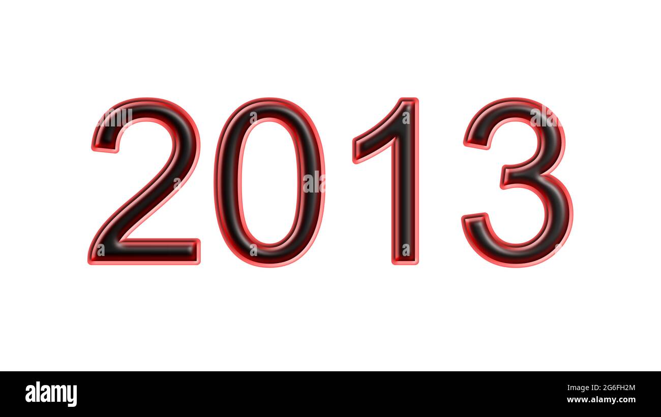 red 2013 number 3d effect white background Stock Photo - Alamy