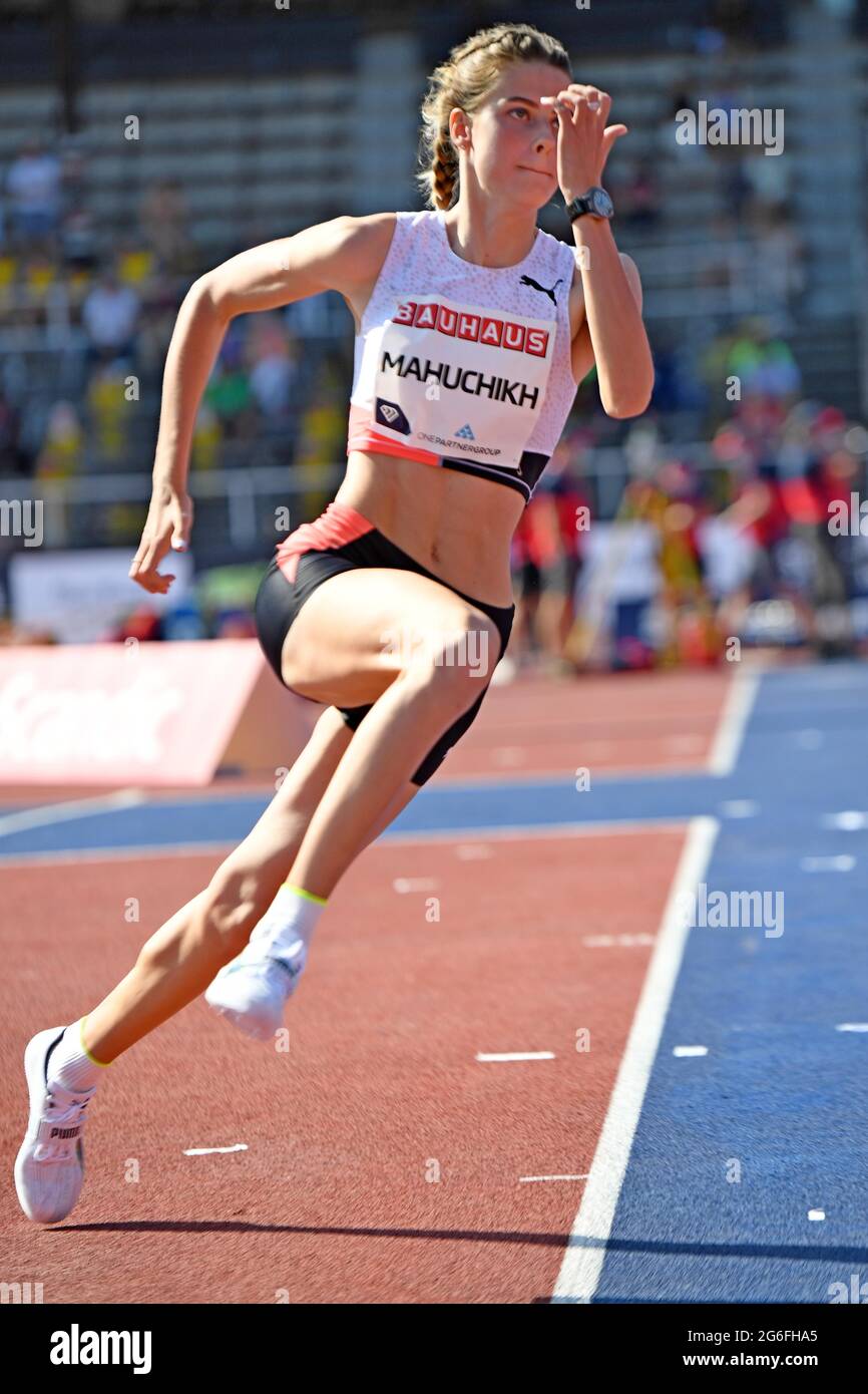 Yaroslava Mahuchikh (UKR) wins the women's high jump at 6-8 (2.03m ...