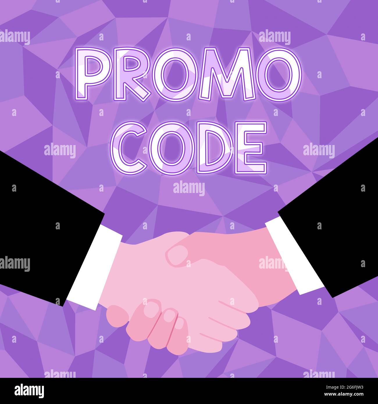 Text caption presenting Promo Code. Business showcase letters or ...