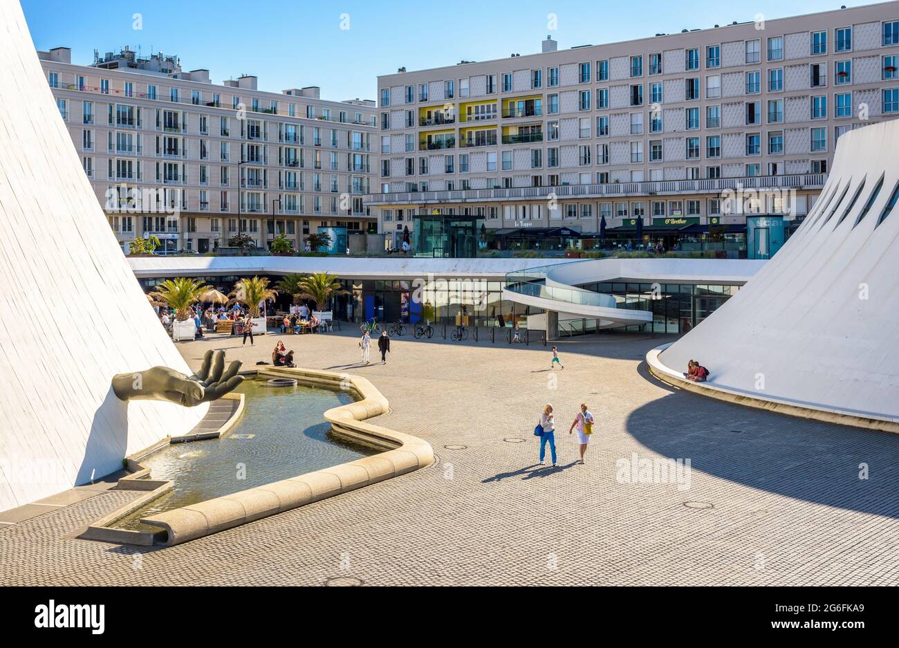 The Oscar Niemeyer architectural complex, with the Volcan theater, the ...