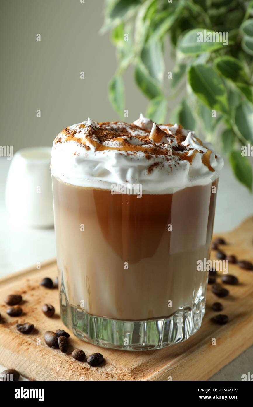 Concept of delicious drink with ice coffee, close up Stock Photo - Alamy