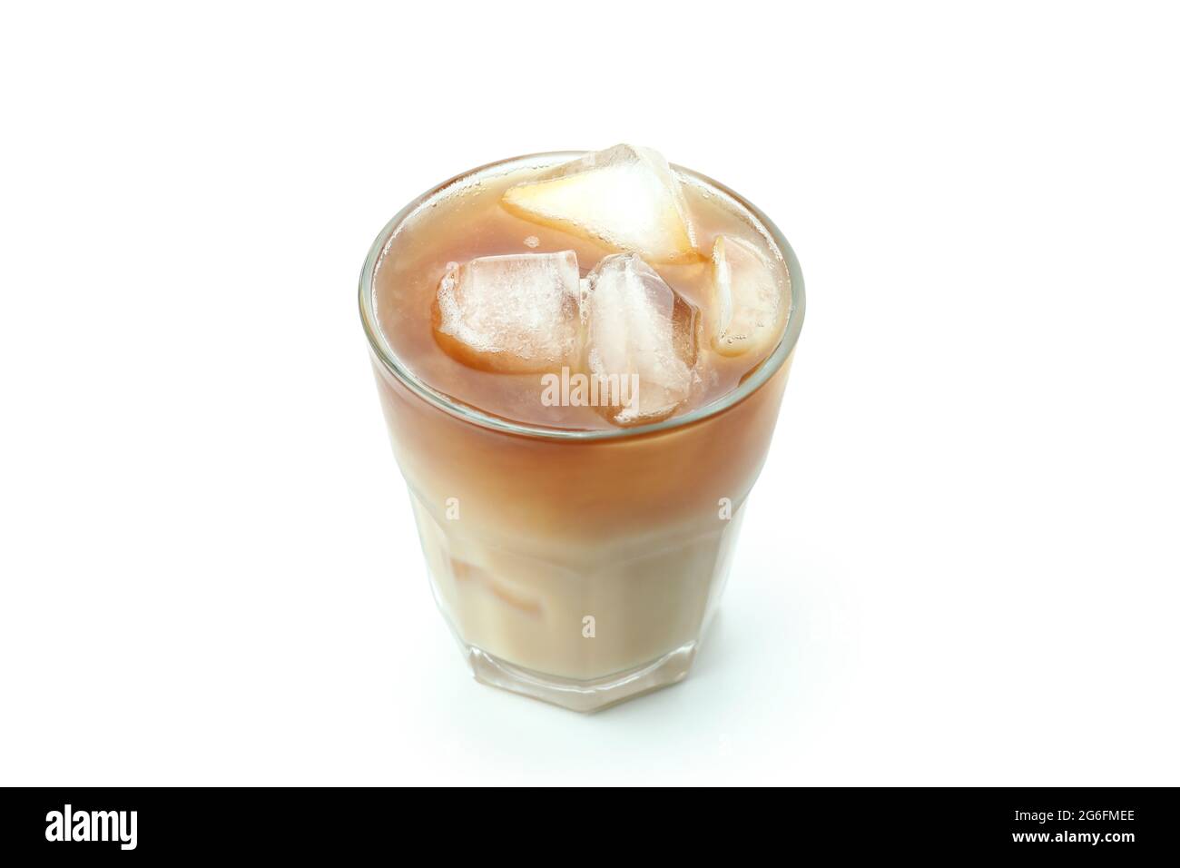 Glass of ice coffee isolated on white background Stock Photo - Alamy