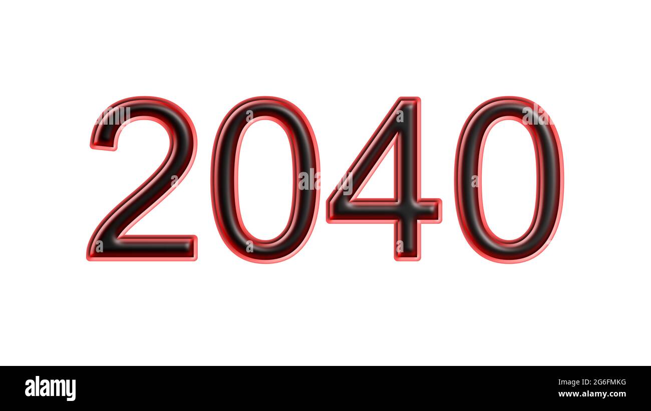 red 2040 number 3d effect white background Stock Photo - Alamy