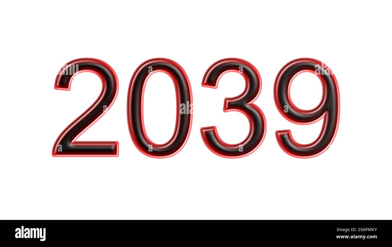 red 2039 number 3d effect white background Stock Photo - Alamy