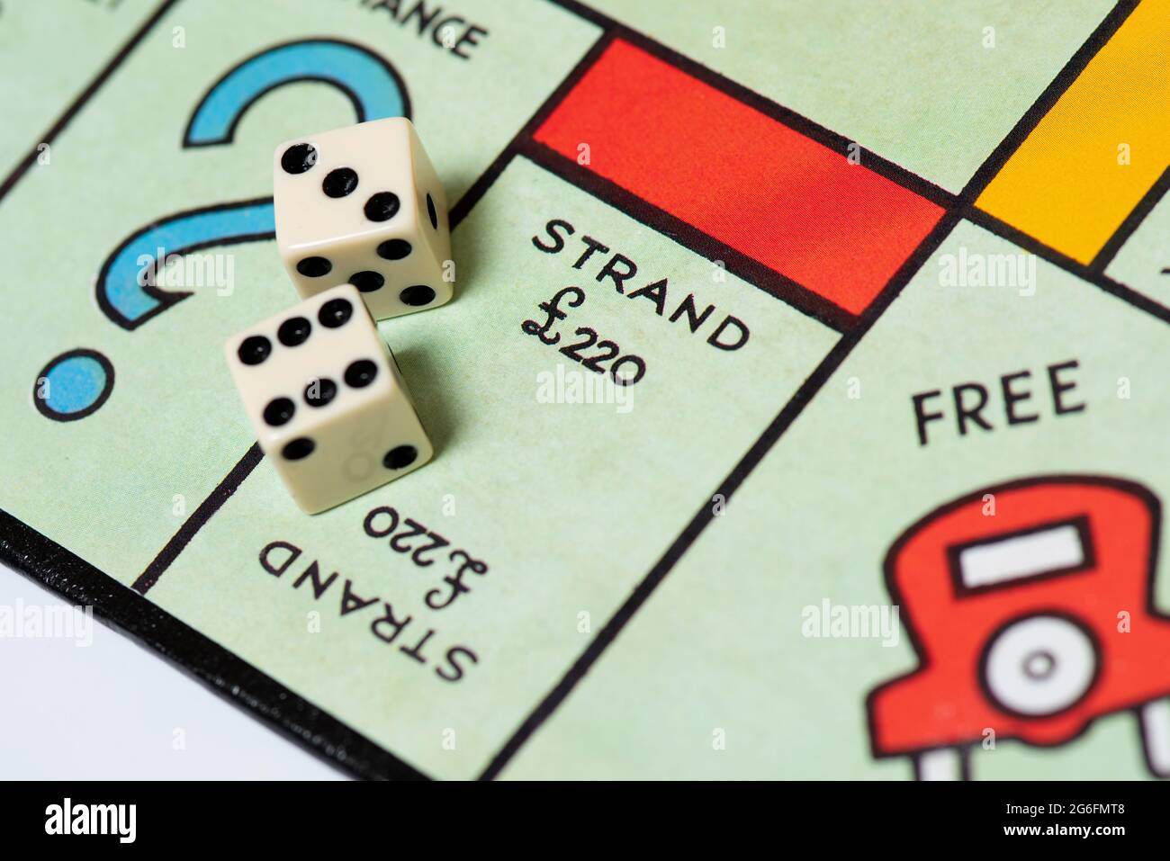 Close up of the strand on a traditional monopoly board hi-res stock ...