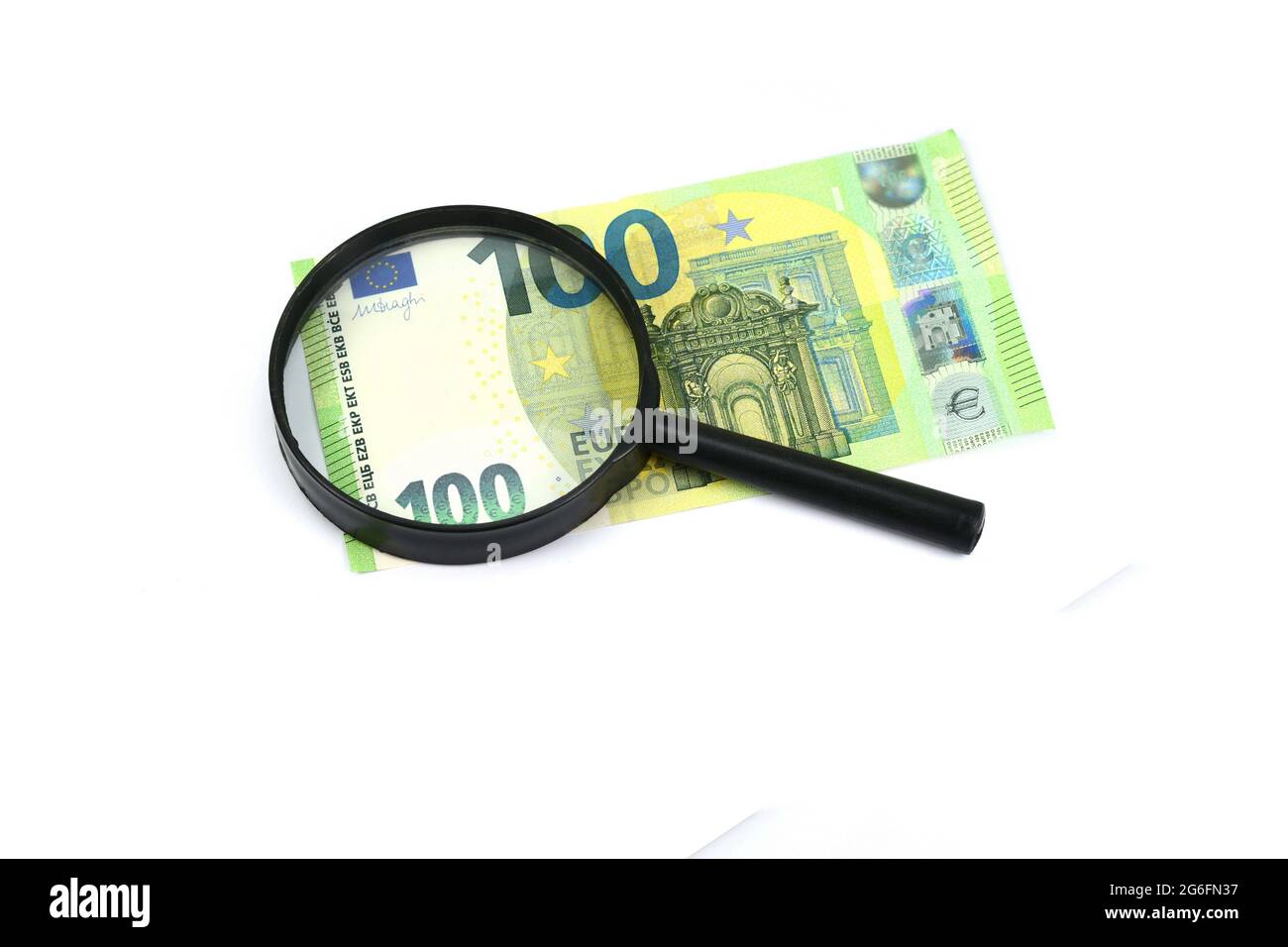 Hand icon over magnifier hi-res stock photography and images - Alamy