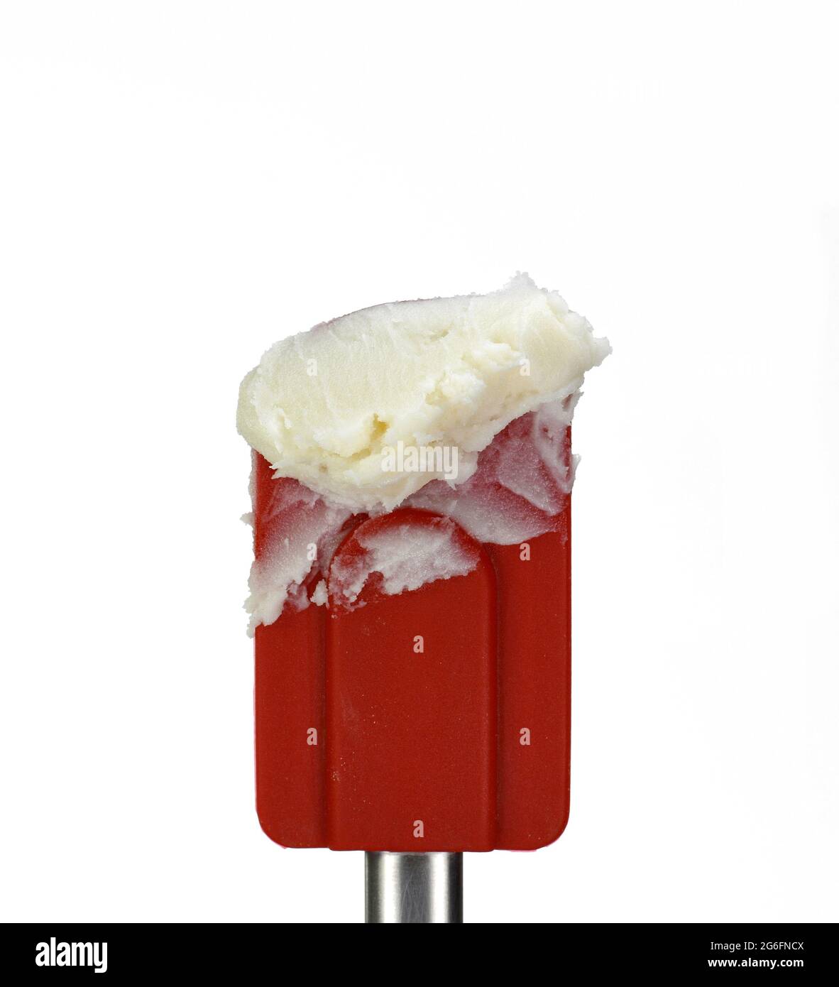 Pork lard in a red silicone spatula isolated on white background Stock ...