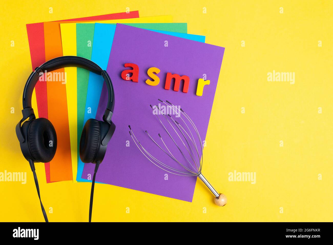 ASMR concept background. Relaxation and anti stress activities ...