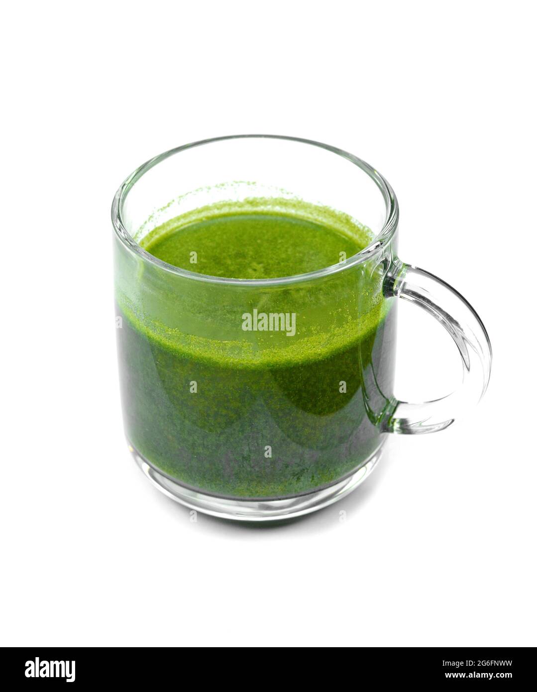 A healthy green drink made from green barley powder. Barley leaf green ...