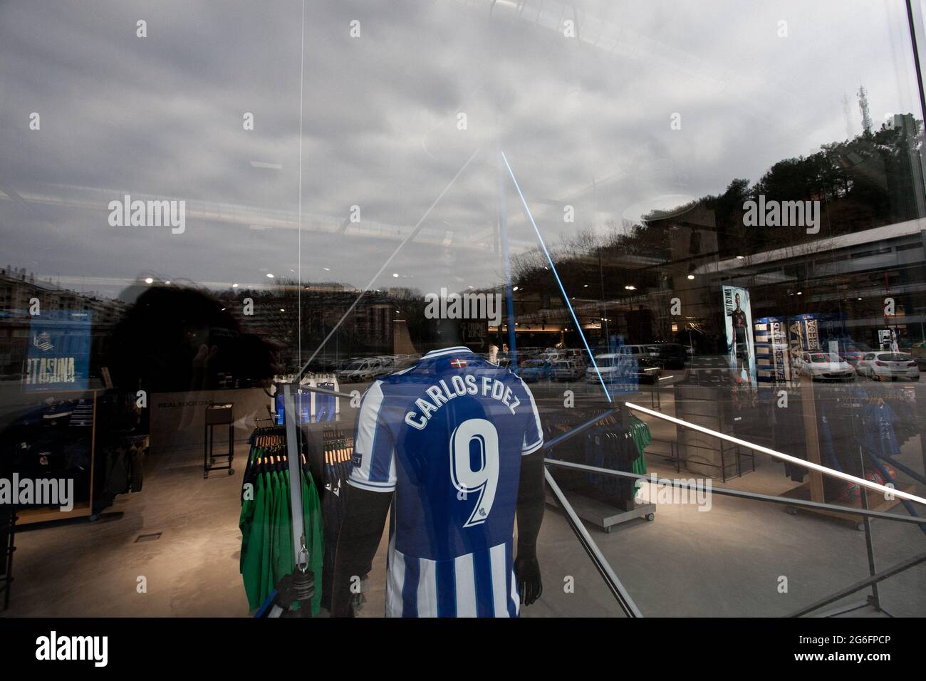 The shop at the Anoeta (Reale Arena) stadium, before a match of the ...