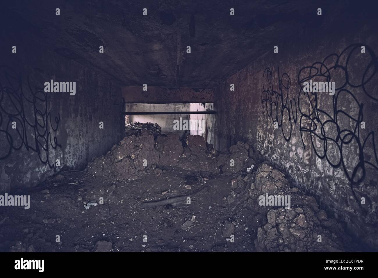 Old ruined factory building from the inside, awesome background Stock ...