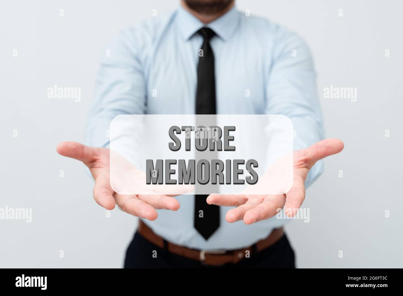 Sign displaying Store Memories. Business idea a process of inputting ...