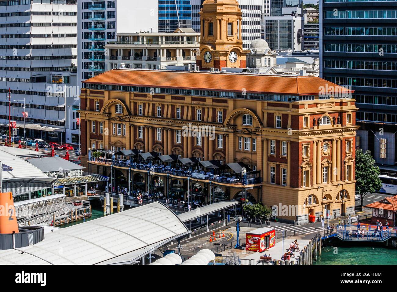 Auckland Ferry Terminal (Ferry Building). Queen's Street, Queen's Wharf ...